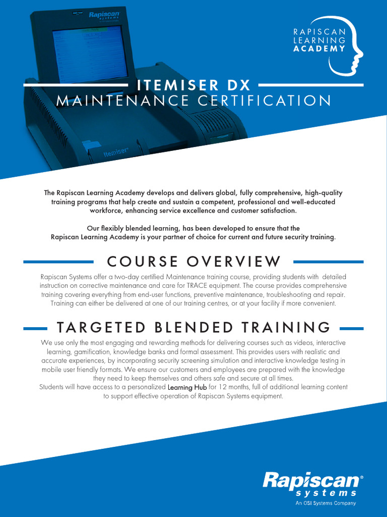 Trace Itemiser DX Maintenance Certification Datasheetds11 1 | PDF