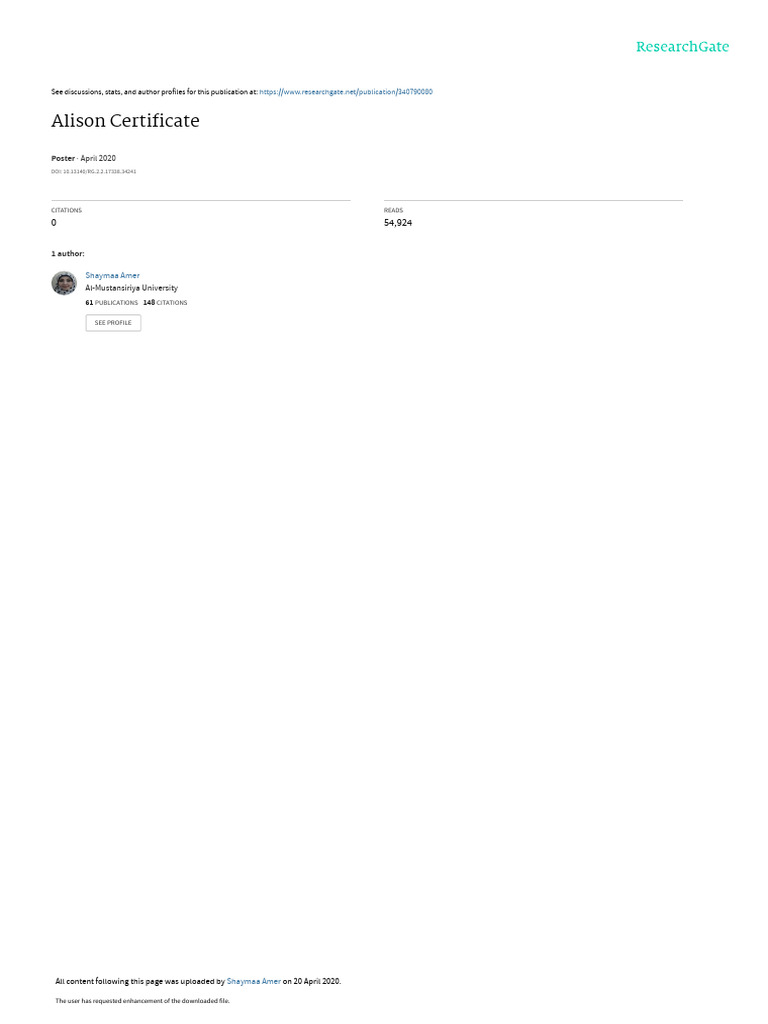 Alison Certificate 1447 15764499 | PDF