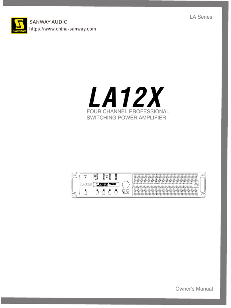 LA12X 4CH DSP Power Amplifier User Manual - Compressed | PDF