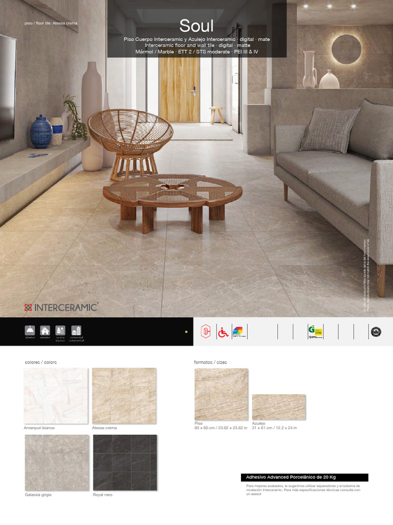Catálogo Interceramic: Pisos y Azulejos | PDF