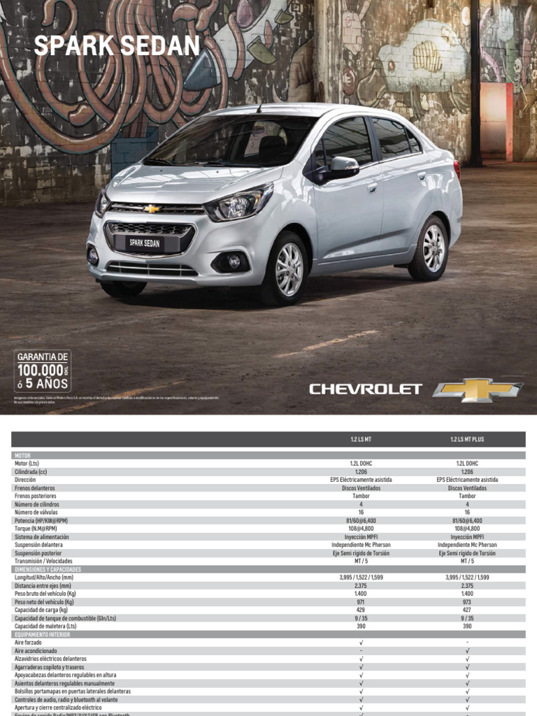 ficha-tecnica-spark-sedan-pe | PDF | Eje | Inyección de combustible