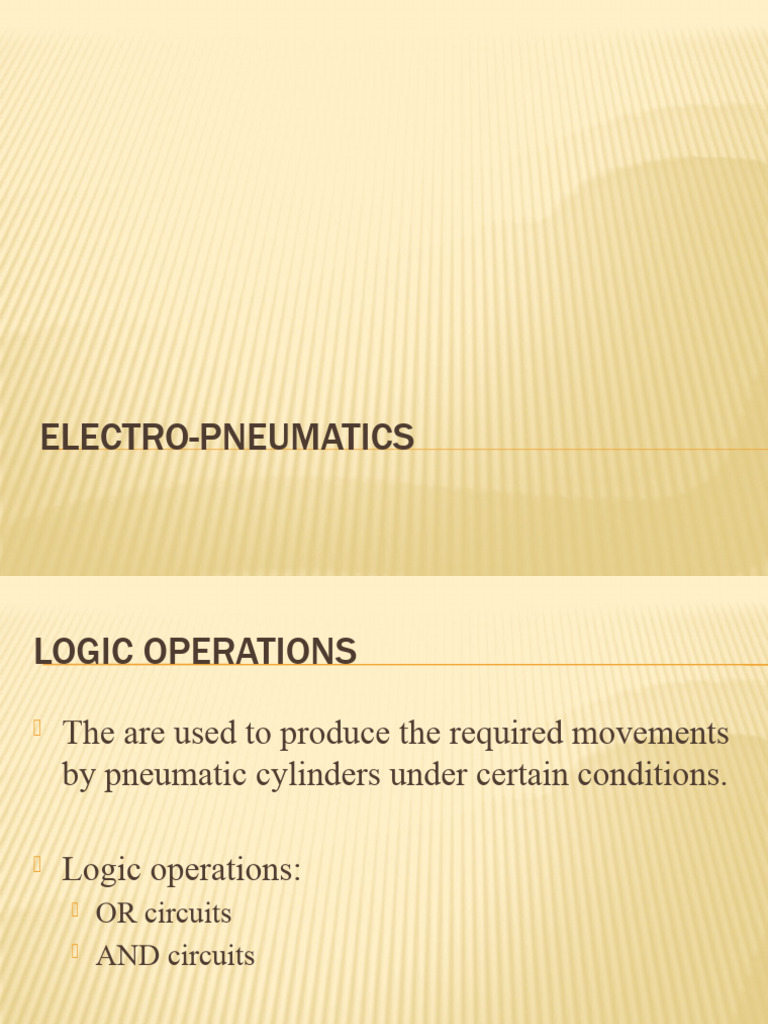 Electro Pneumatics Logic Operations Pdf 
