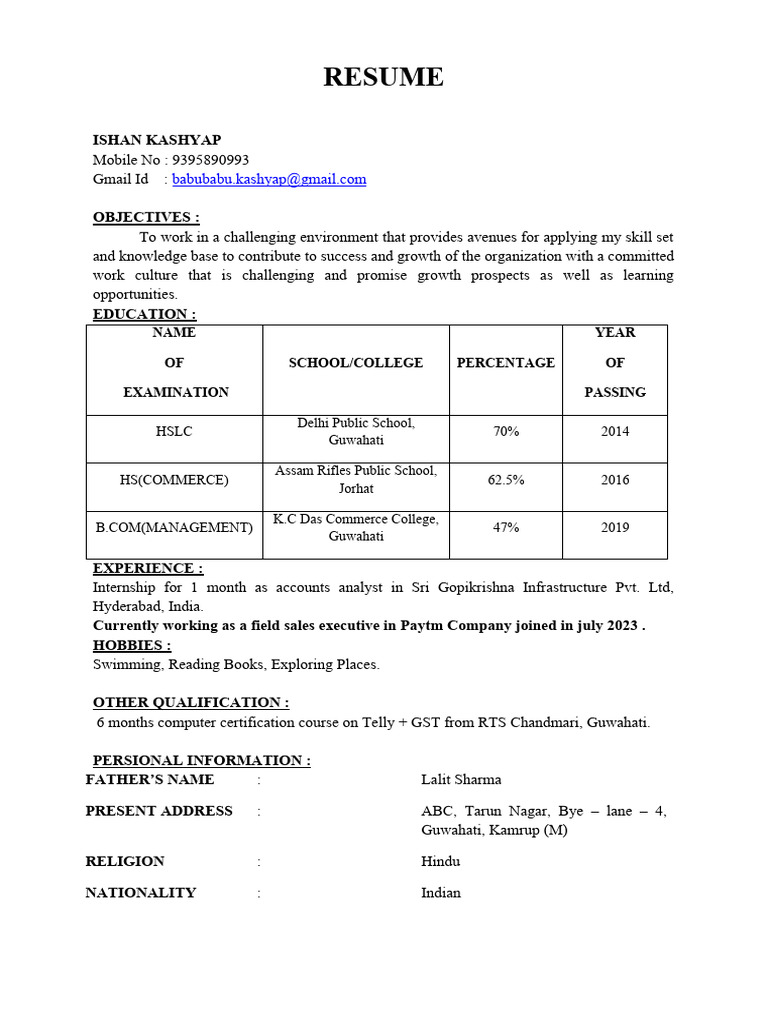Resume: Ishan Kashyap | PDF