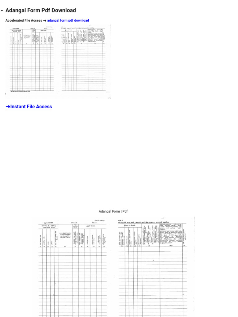 Adangal Form PDF Download Guide | PDF