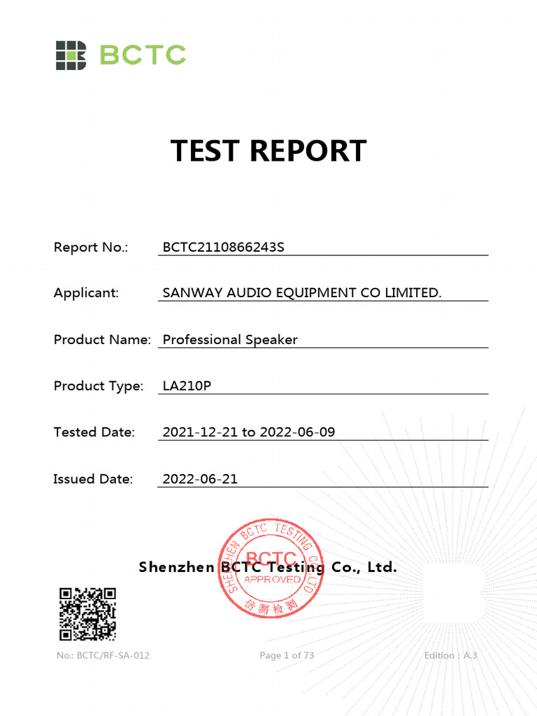 LA210P Pro Loudspeaker CE-LVD Test Report | PDF | Insulator ...