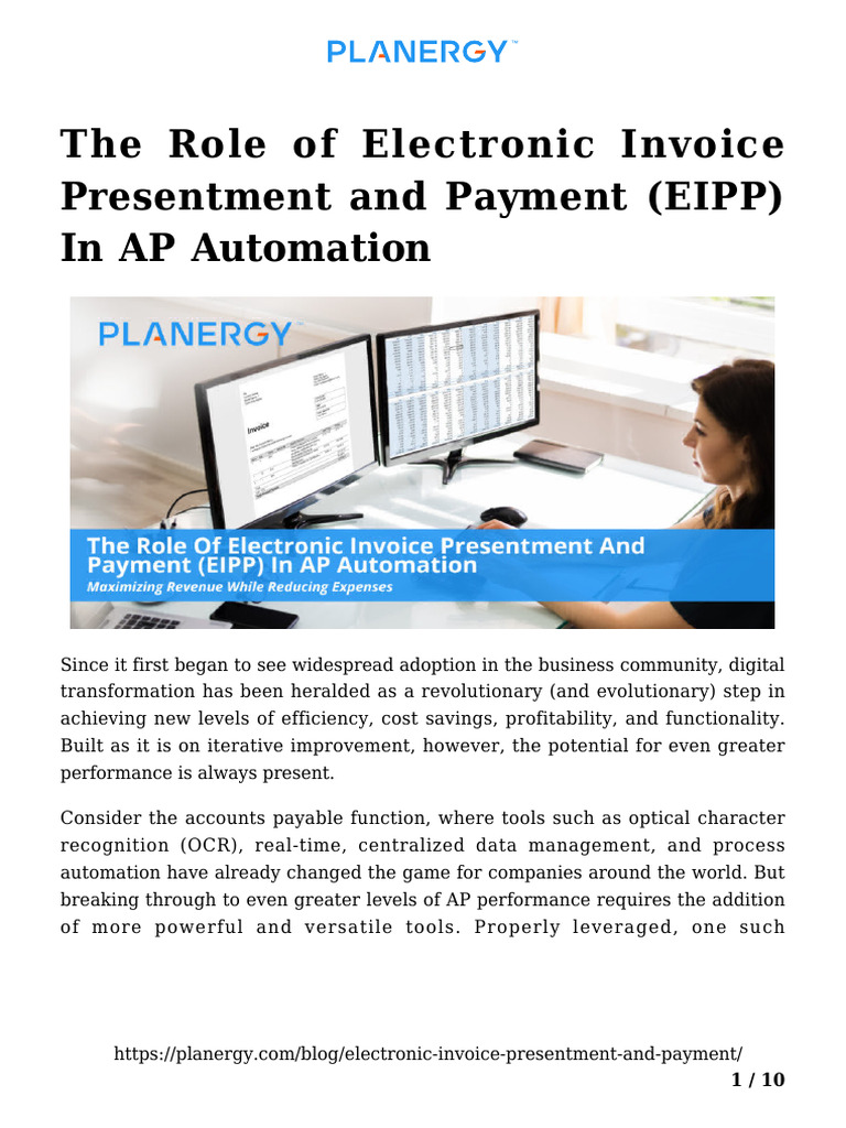 Electronic Invoice Presentment and Payment | PDF | Accounts Payable ...
