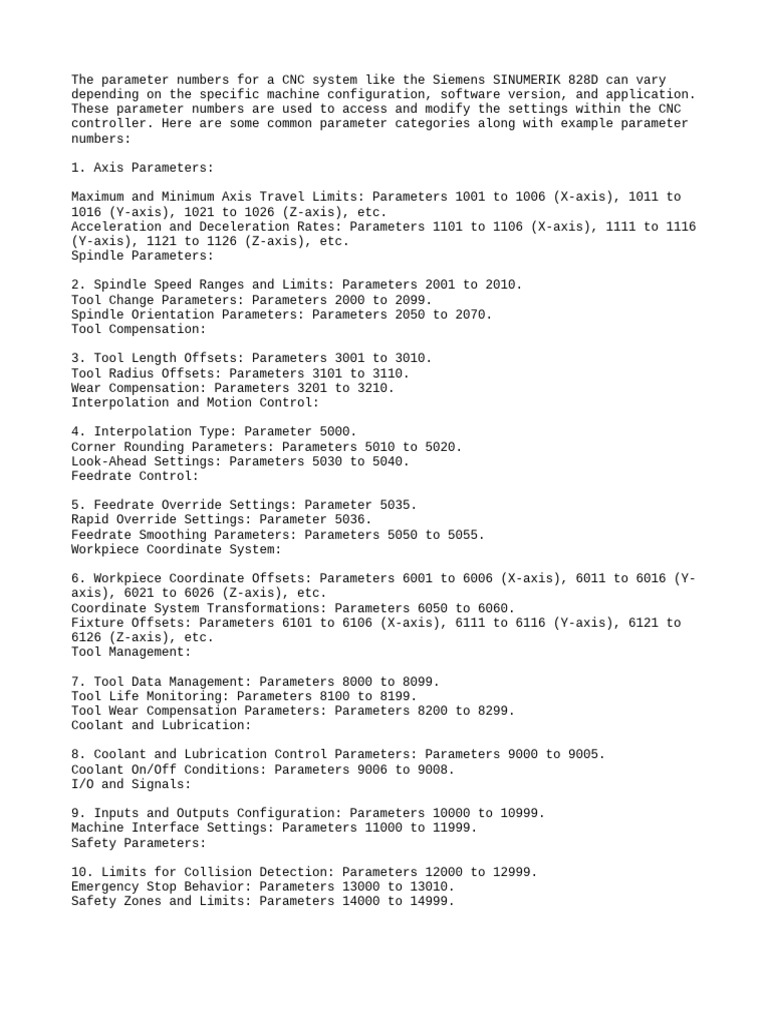 Siemens 828 Basic Parameter | PDF