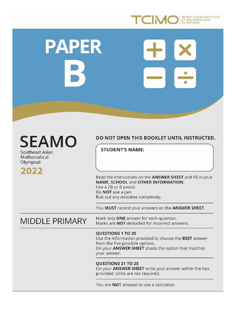 Seamo 2022 Paper B | PDF