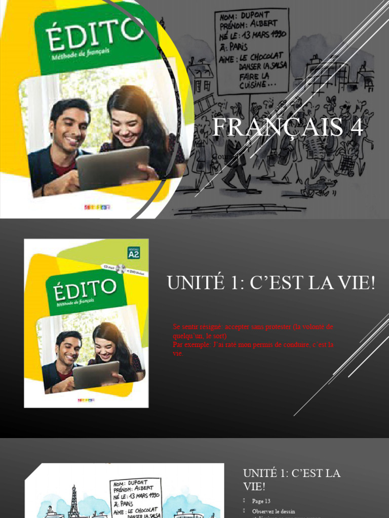 Edito A1 Unité 1 Pdf