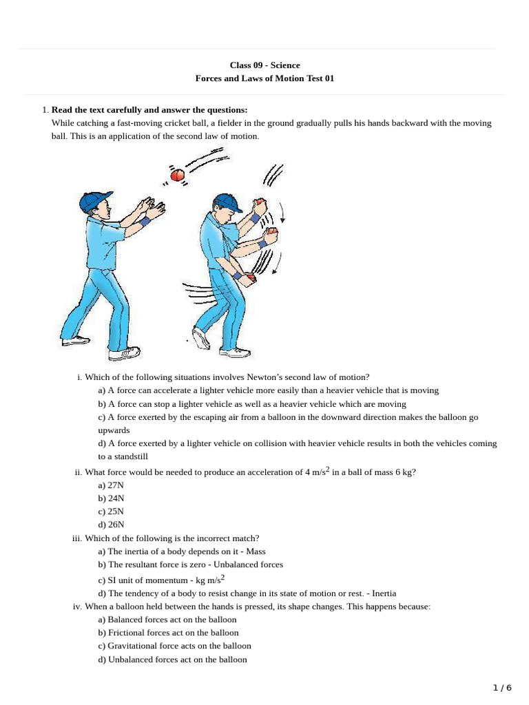 Forces & Motion Sheet | PDF | Force | Momentum