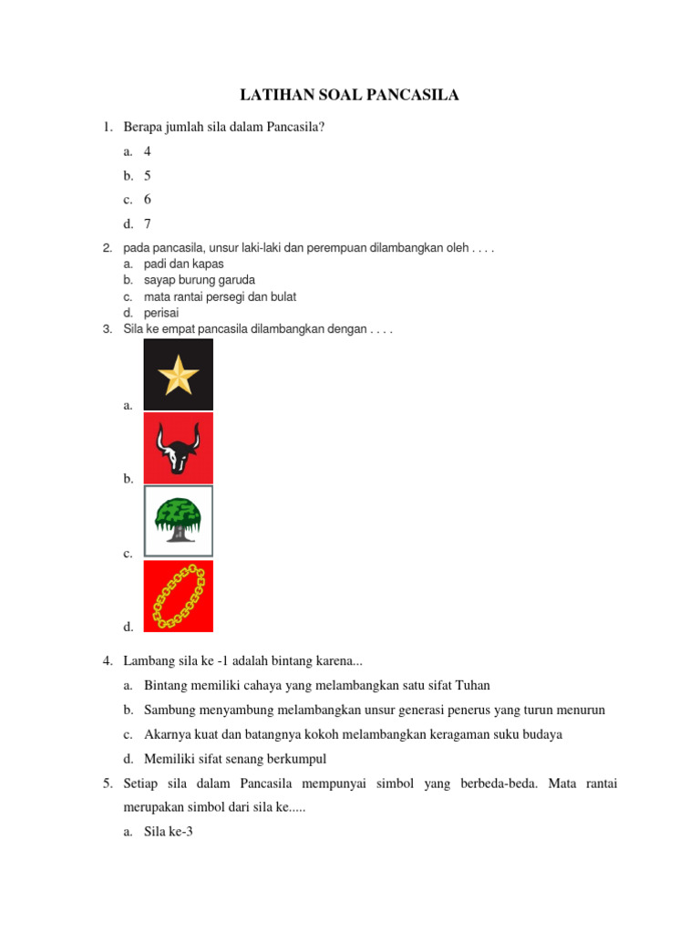 LATIHAN SOAL PANCASILA | PDF