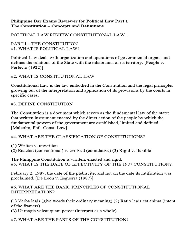 Consti I Review | PDF | Constitutional Amendment | Initiative