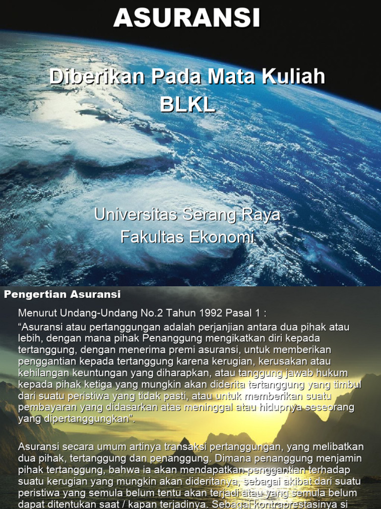Power Point Asuransi BLKL Sunset | PDF