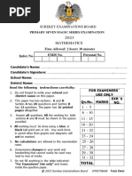 Ple Primary Leaving Examination Mathematics 2024 | PDF