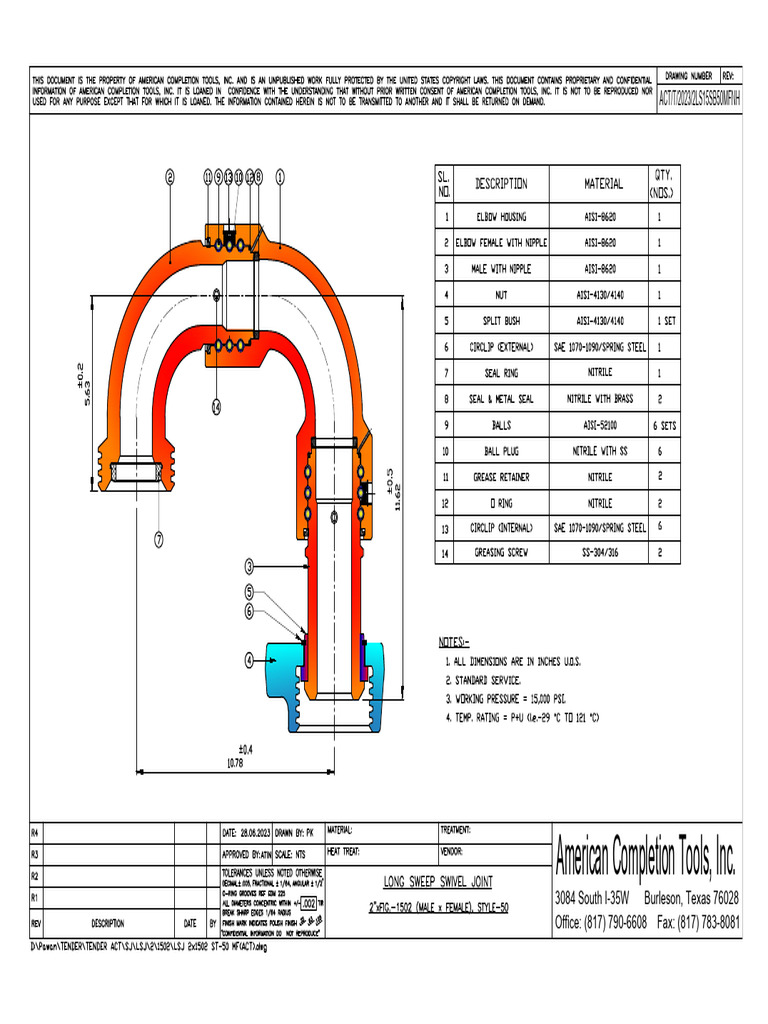 Swivel Joints Drawing | PDF