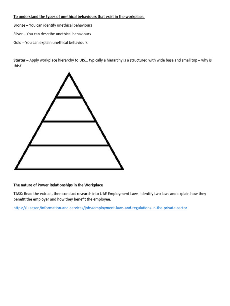 Types of Unethical Workplace Behavior | PDF | Bribery | Employment