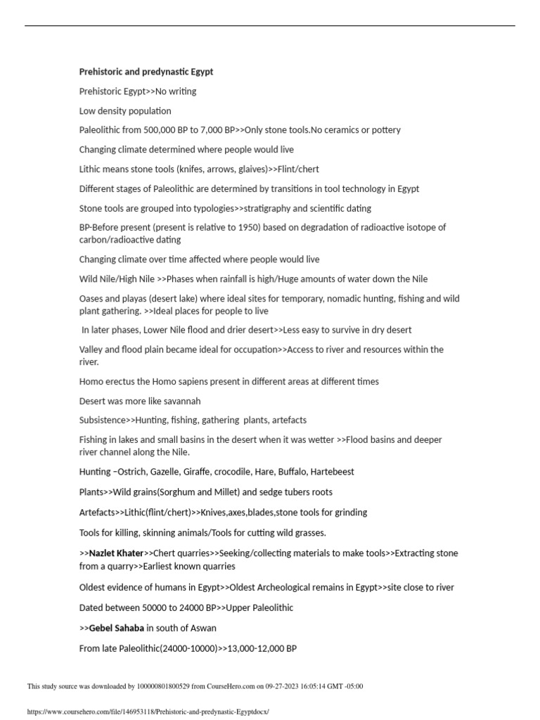 Prehistoric and Predynastic Egypt | PDF | Neolithic | Ancient Egypt