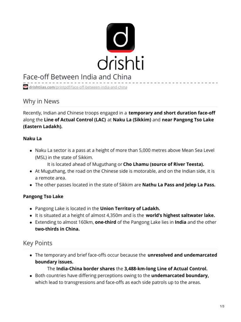 Face Off Between India and China | PDF | Asia | Politics Of Asia Face Off Between India and China | PDF | Asia | Politics Of Asia