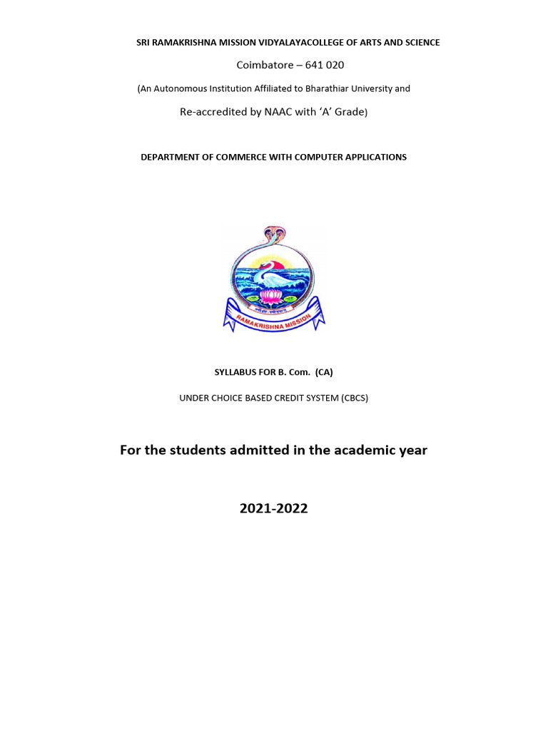 CA Syllabus 2021 2022-1 | PDF