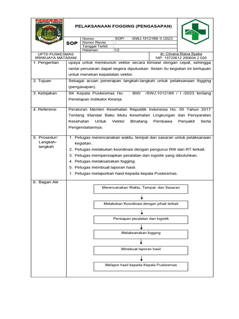 2.6.5 SOP DBD Fogging | PDF
