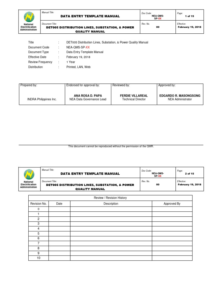 NEA-QMS-SP-XX DET005 Distribution Lines, Substation, - Power Quality | PDF | Electric Power ...