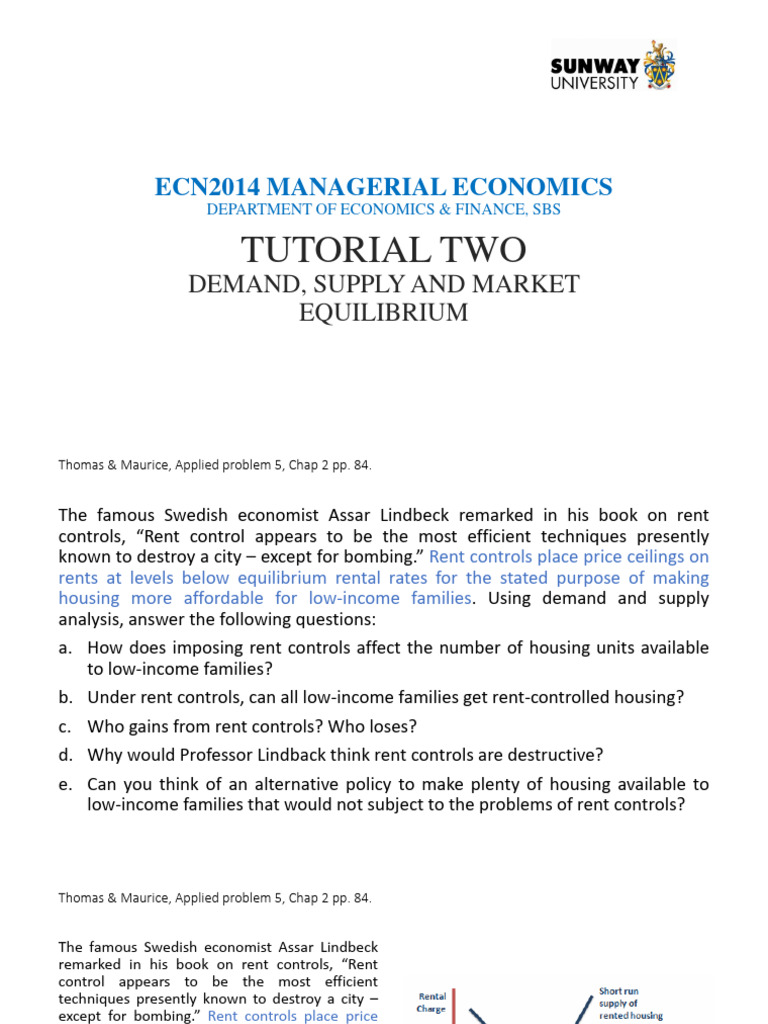 Tutorial 2 Solution Demand, Supply and Market Equilibrium | PDF Tutorial 2 Solution Demand, Supply and Market Equilibrium | PDF