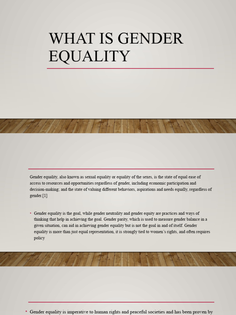 What Is Gender Equality | PDF
