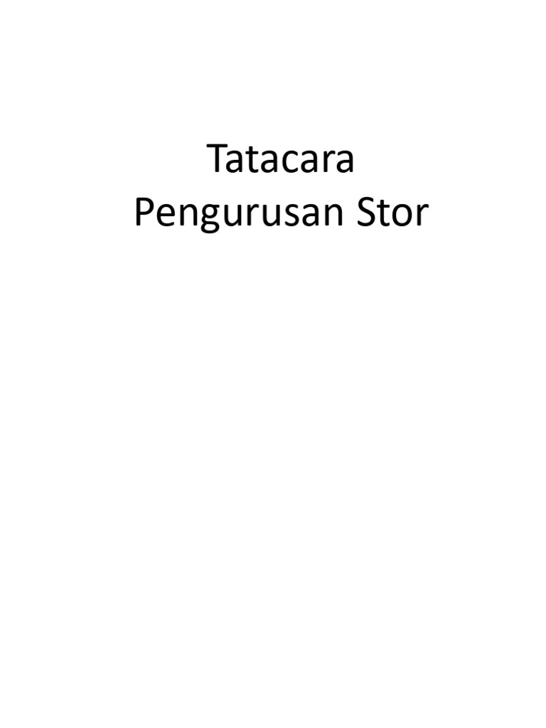 Tatacara Pengurusan Stok | PDF Tatacara Pengurusan Stok | PDF