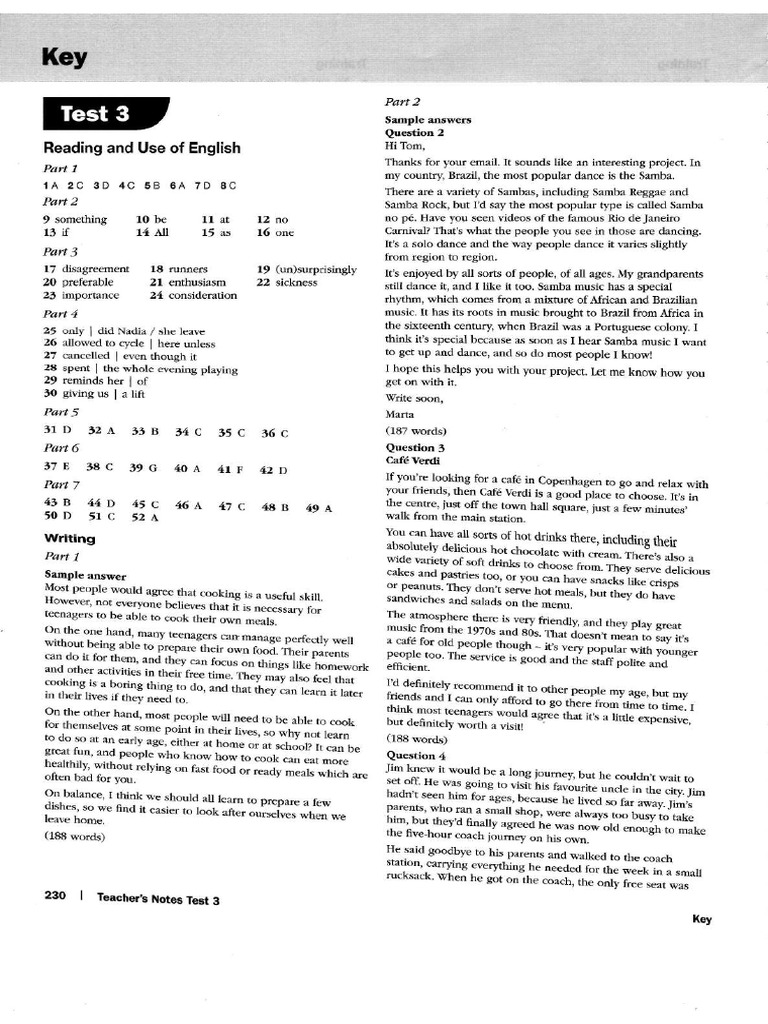 B2 Trainer-Tests3-4-Answer Keys | PDF