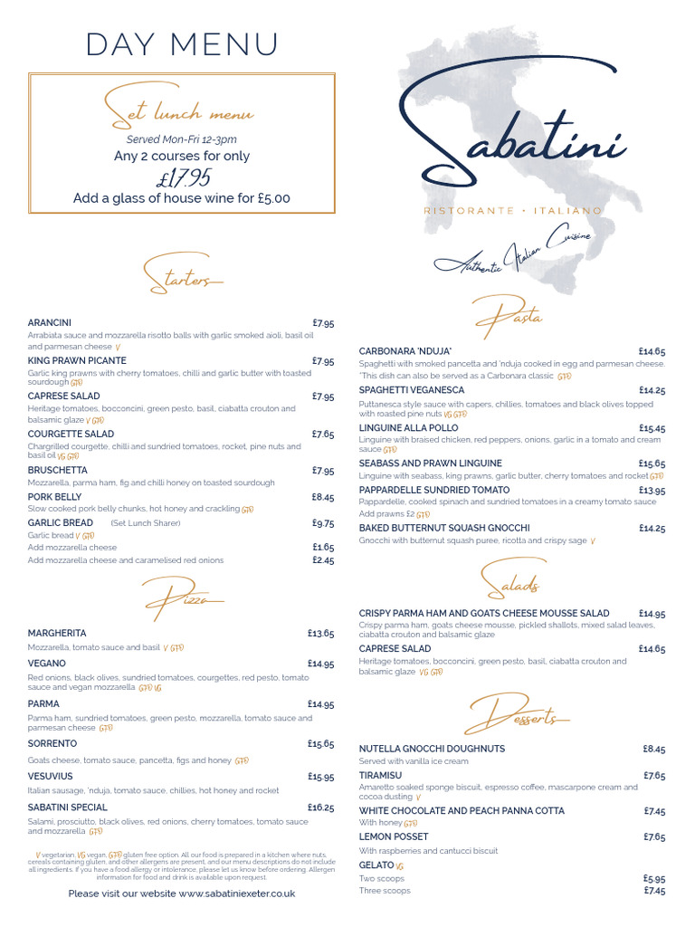 Sabatini Day Menu May 2023 Updated 01 | PDF