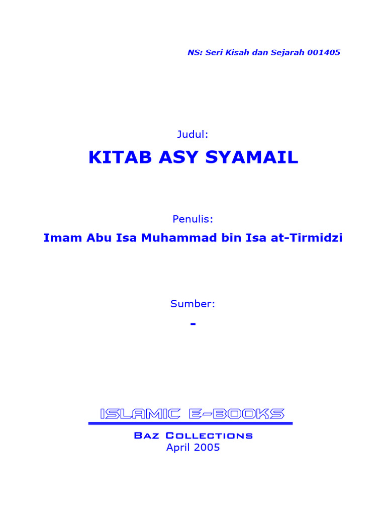 Kisah Imam Tirmidzi dan Kitab Asy Syamail | PDF | Agama & Spiritualitas