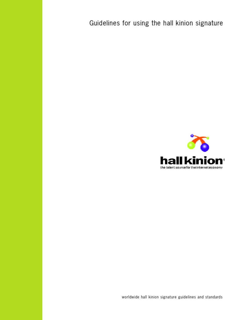 Guidelines For Using The Hall Kinion Signature | PDF | Career & Growth