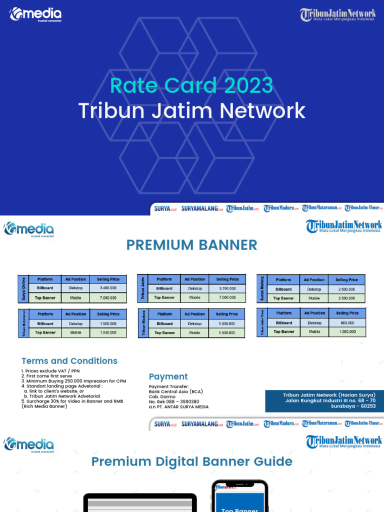 Tribun Jatim Ad Rate Card 2023 | PDF | Payments | Service Industries