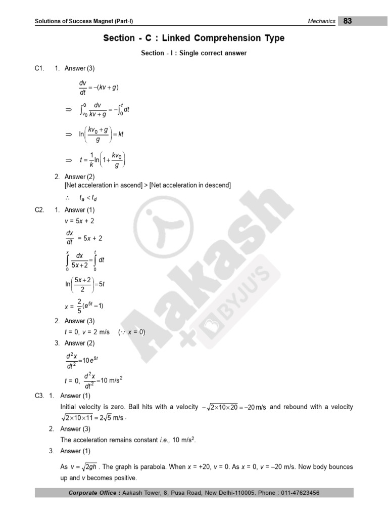Section - C: Linked Comprehension Type: DV KVG DT | PDF