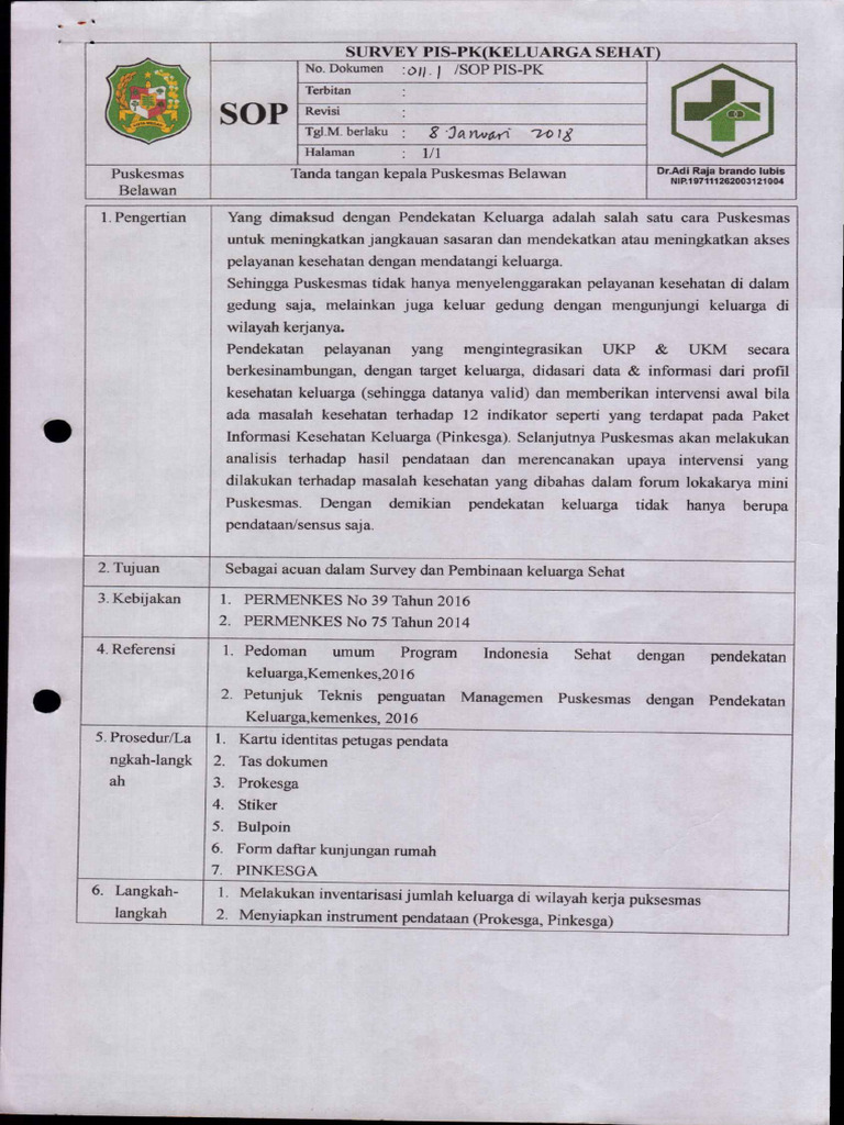 2.5.1.1 Sop Pis-Pk | PDF