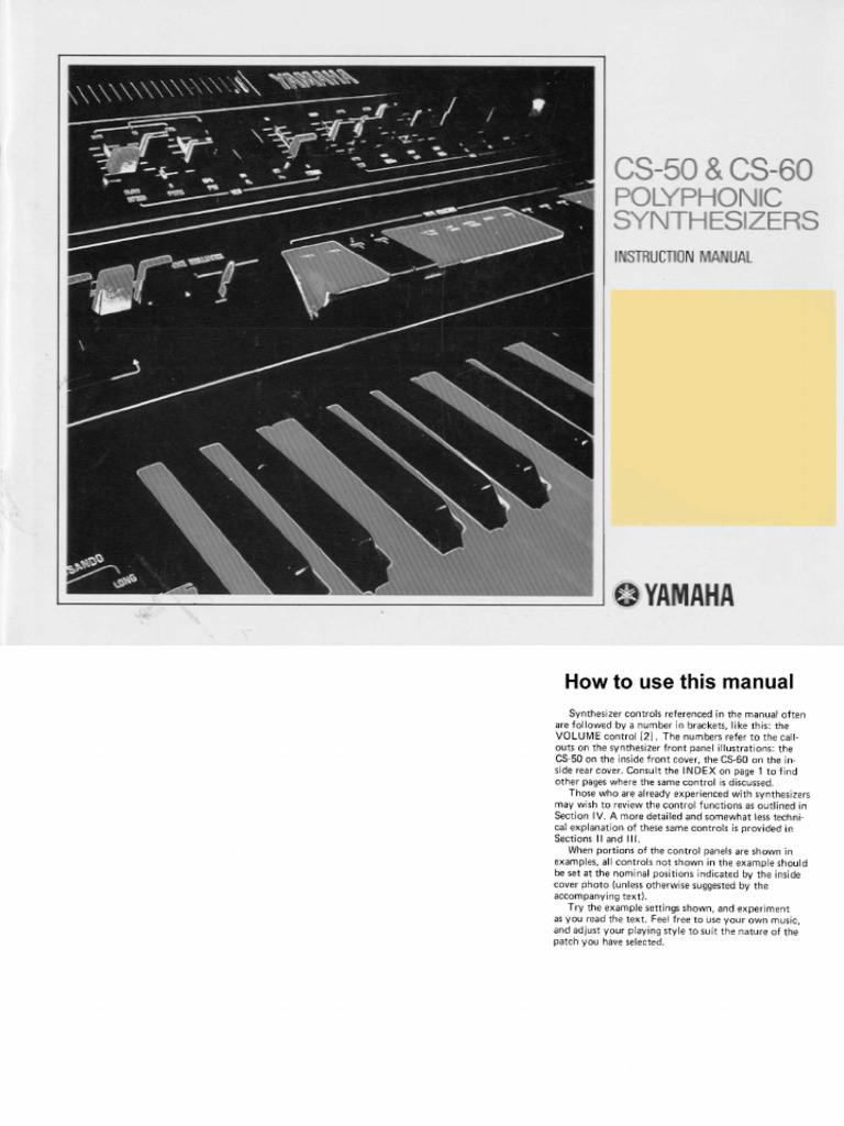 Yamaha CS-50 & CS-60 Instruction Manual | PDF