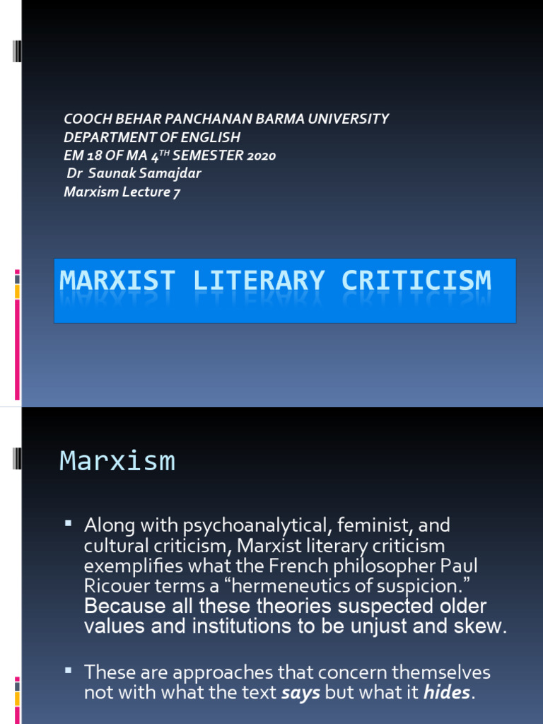 Marxist Literary Criticism Overview | PDF | Social Science