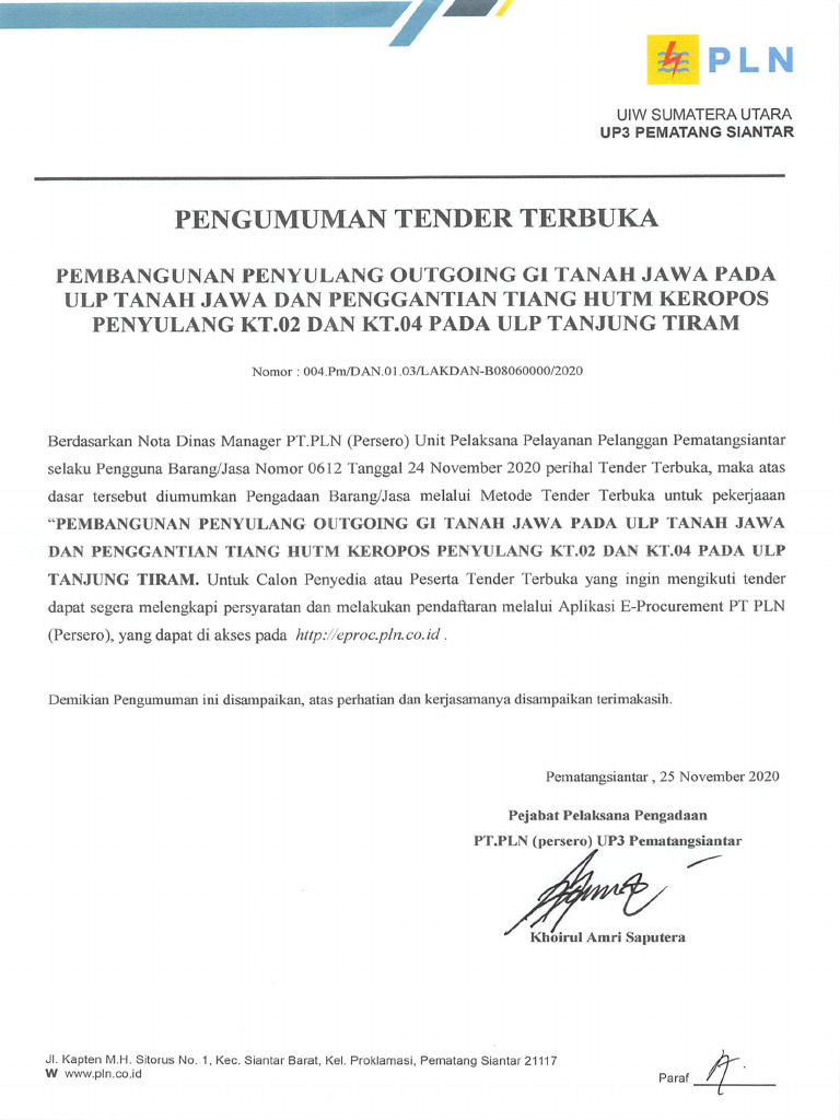 25111543-Pengumuman Tender Terbuka No 004 | PDF