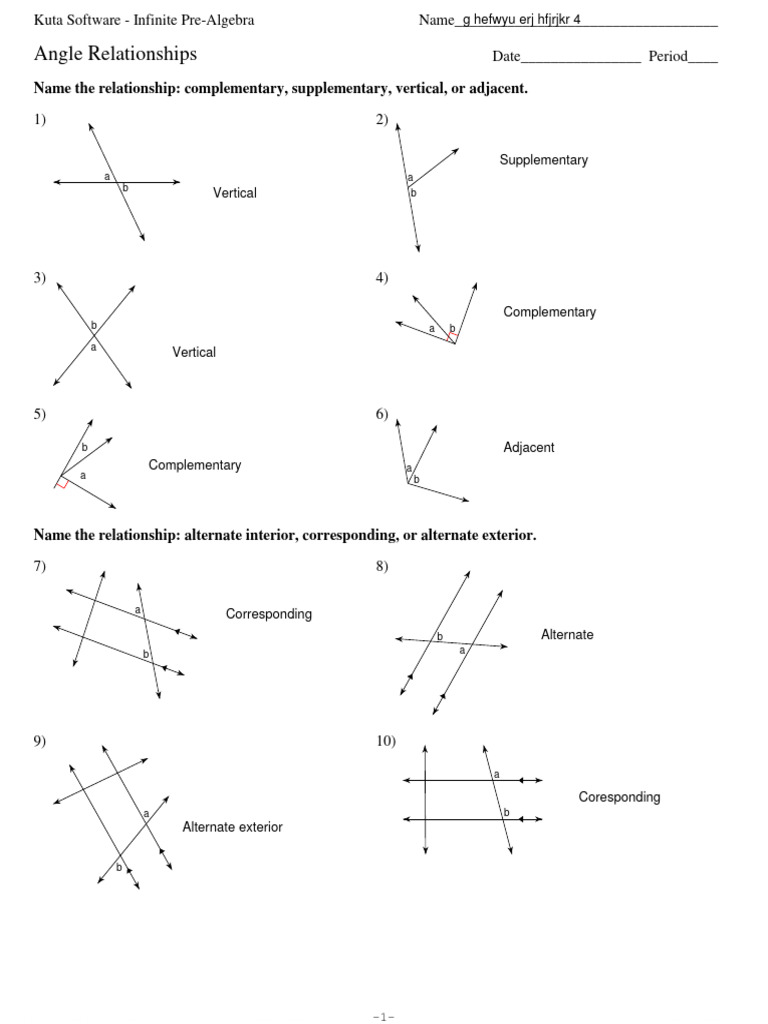 Angle Relationships | PDF