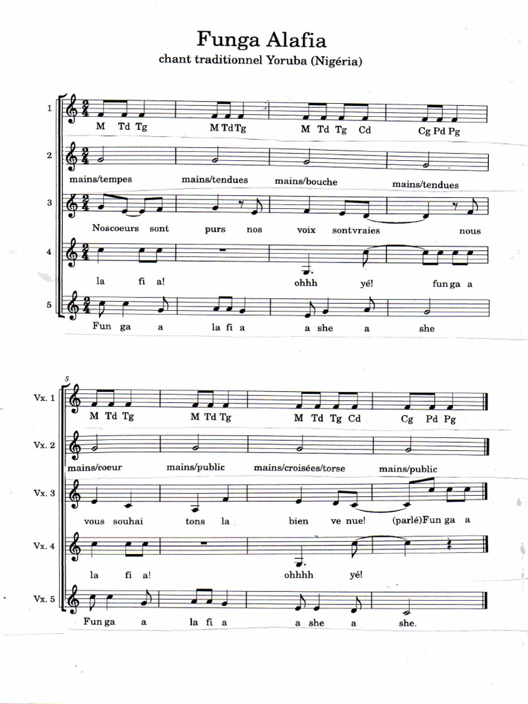 Funga Alafia (Partition) | PDF