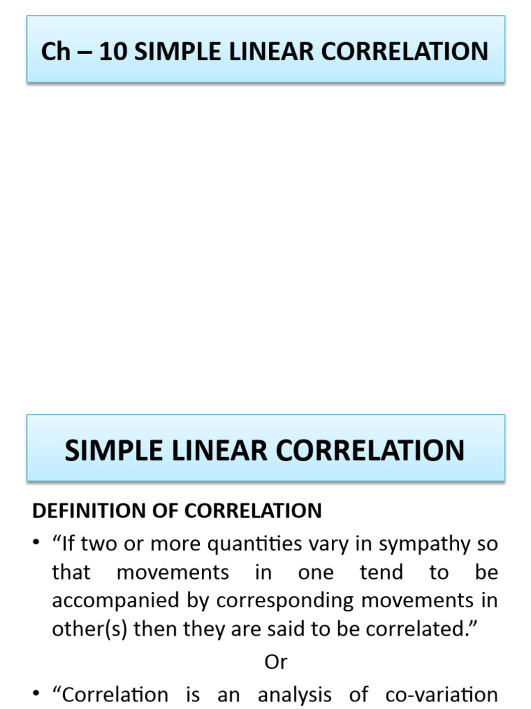 CH Simple Linear Correlation ppt0001 | PDF | Data Analysis | Applied ... CH Simple Linear Correlation ppt0001 | PDF | Data Analysis | Applied ...