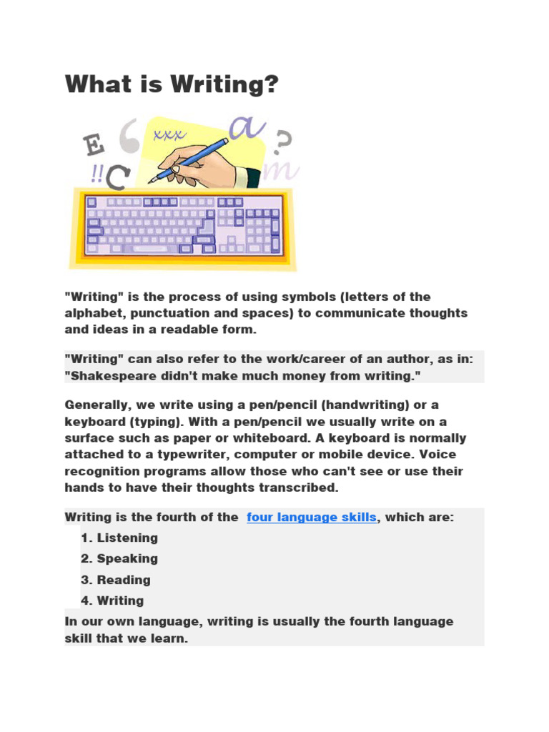 What Is Writing | PDF | Punctuation | Writing