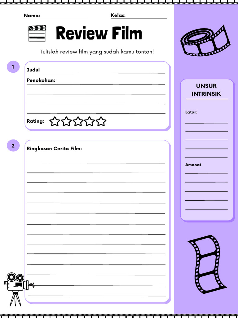 Film Review Printable Worksheet | PDF