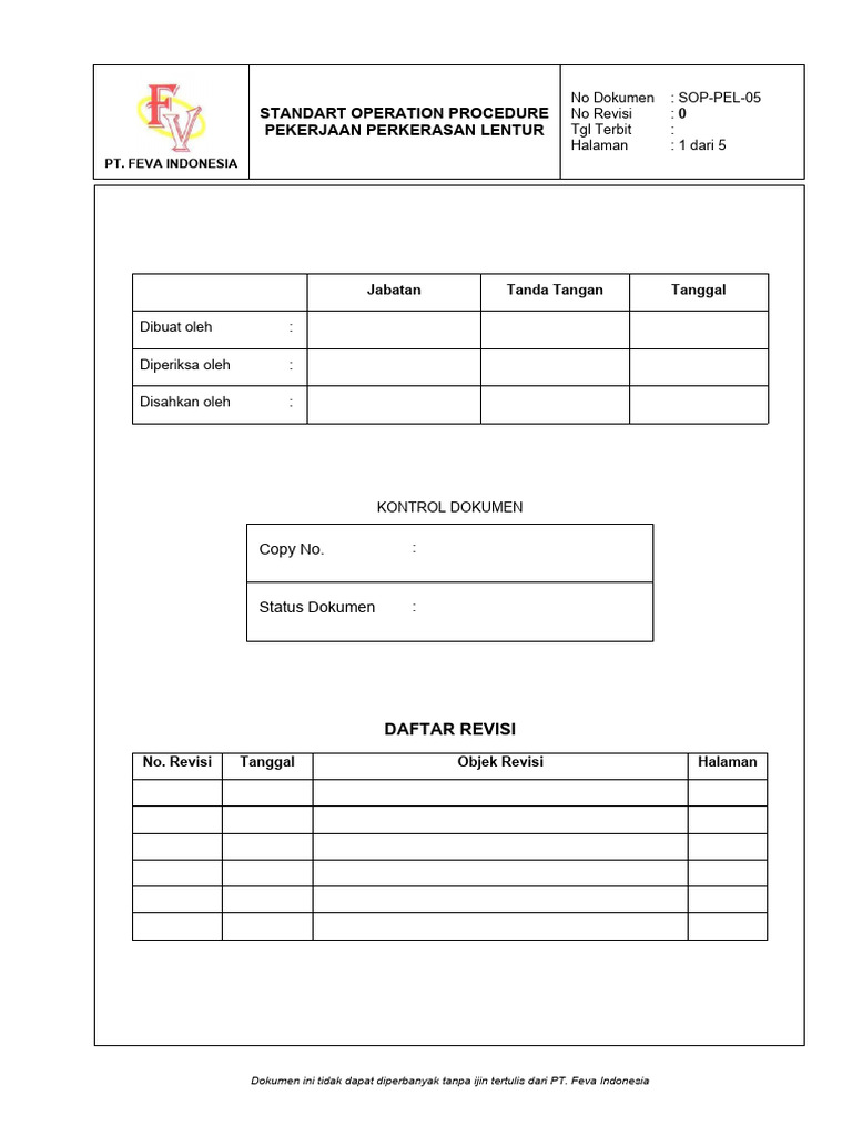 Sop Pekerjaan Perkerasan Lentur Pt Feva Pdf