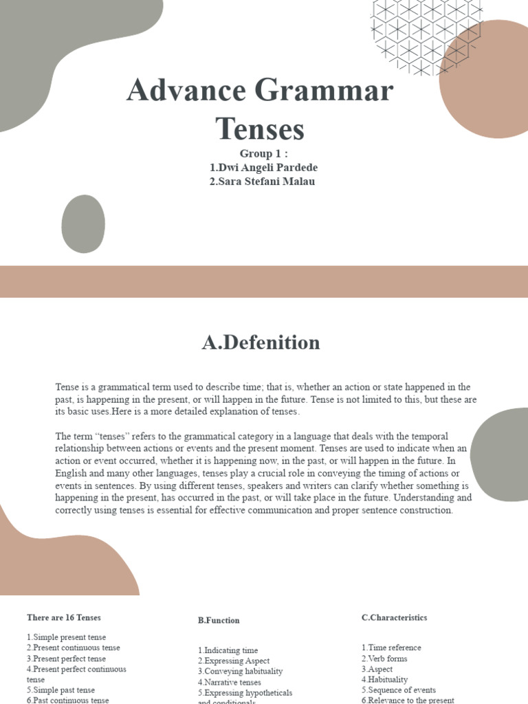 Advance Grammar Group 1 | PDF