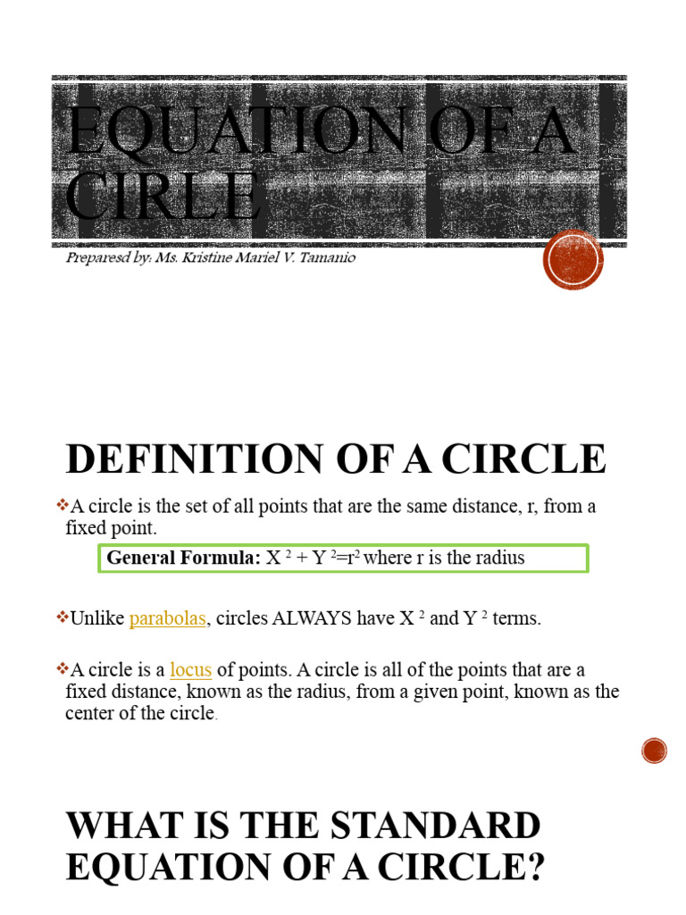 2 Equation of A Cirle | PDF