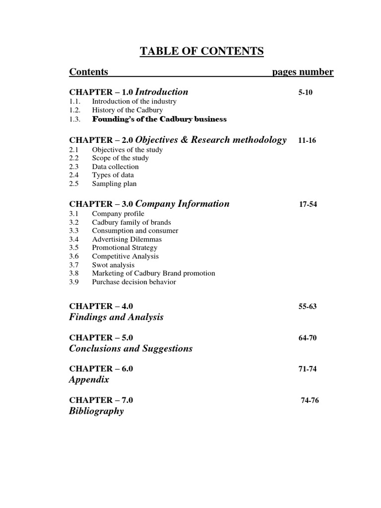 Contents Pages Number | PDF | Brand | Chocolate