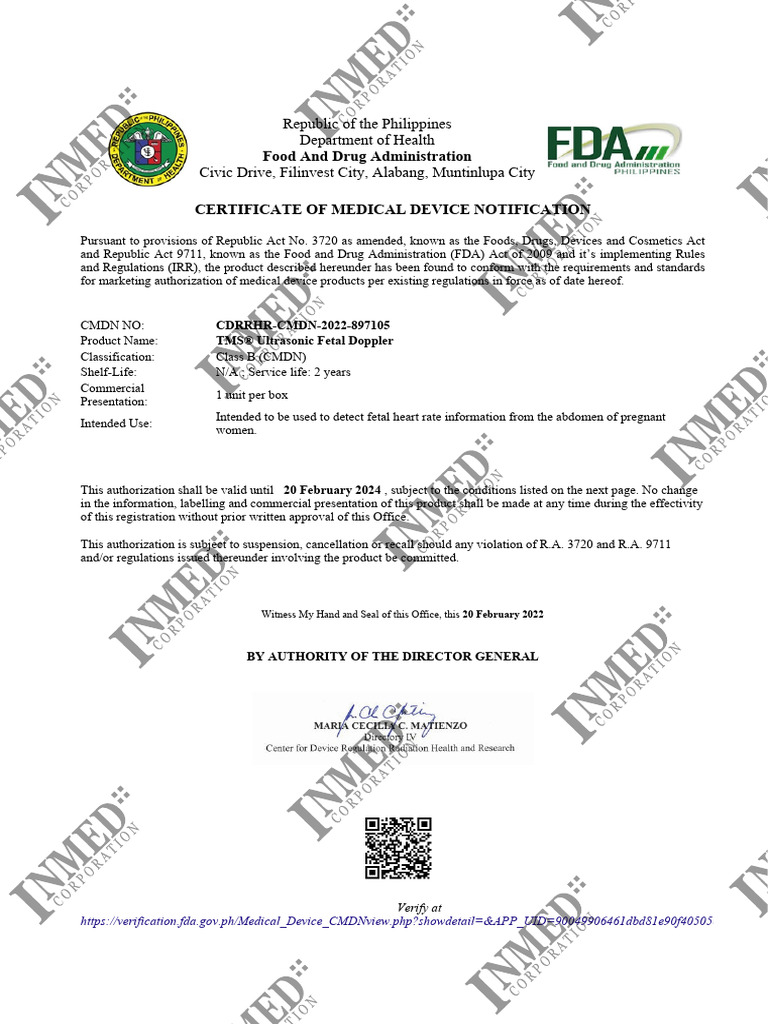 TMS Ultrasonic Fetal Doppler-CMDN Febuary 20,2024 | PDF