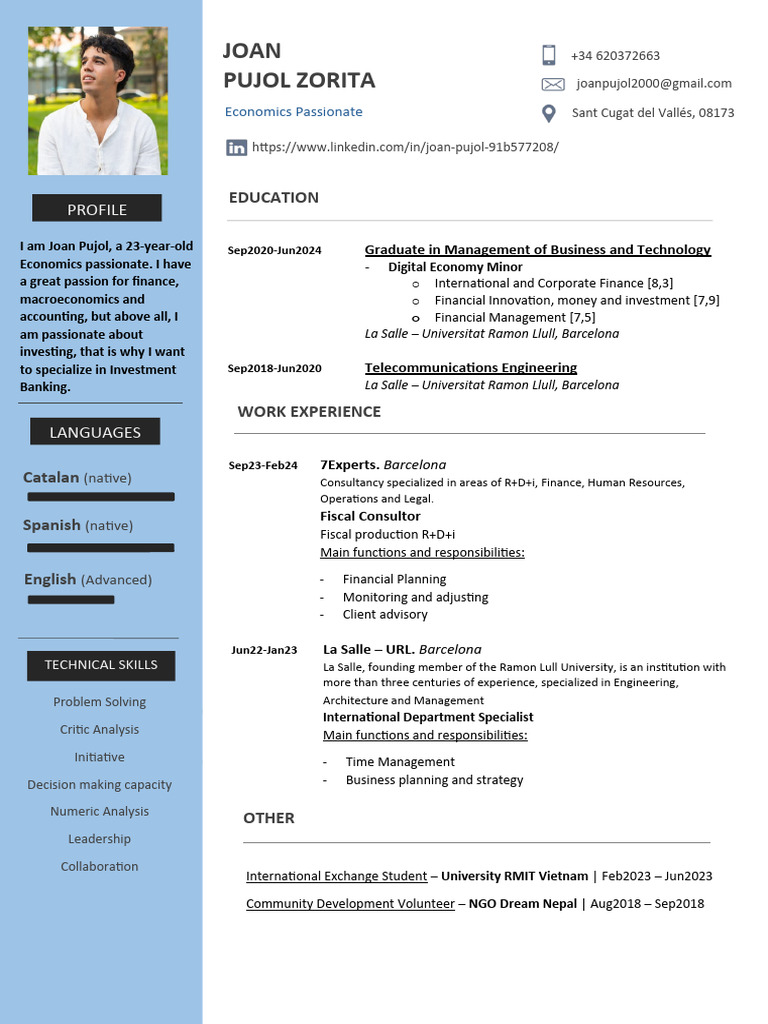 Joan Pujol Zorita - Resume | PDF
