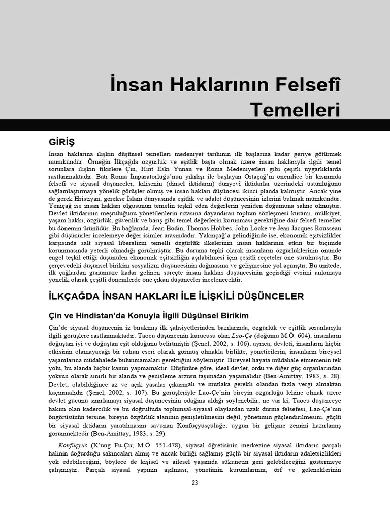 Insan Haklarının Felsefi Temelleri | PDF